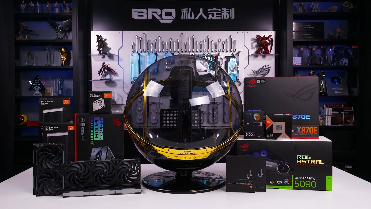 「BRO」4K PC BUILD InWin winbot gold with ROG RTX5090 LC .迎广Winbo金球 ...